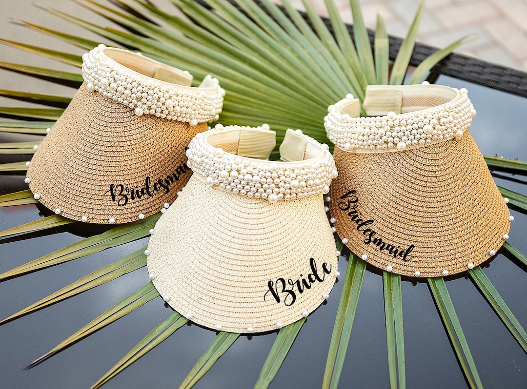 Sun Visors With Pearls, Custom Sun Visors, Bachelorette Hats ...