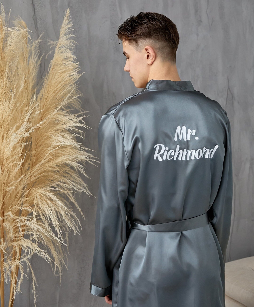 Mr Custom Satin Robe ,groom Robe, Wedding Men's Robe, Groomsmen Robes ...