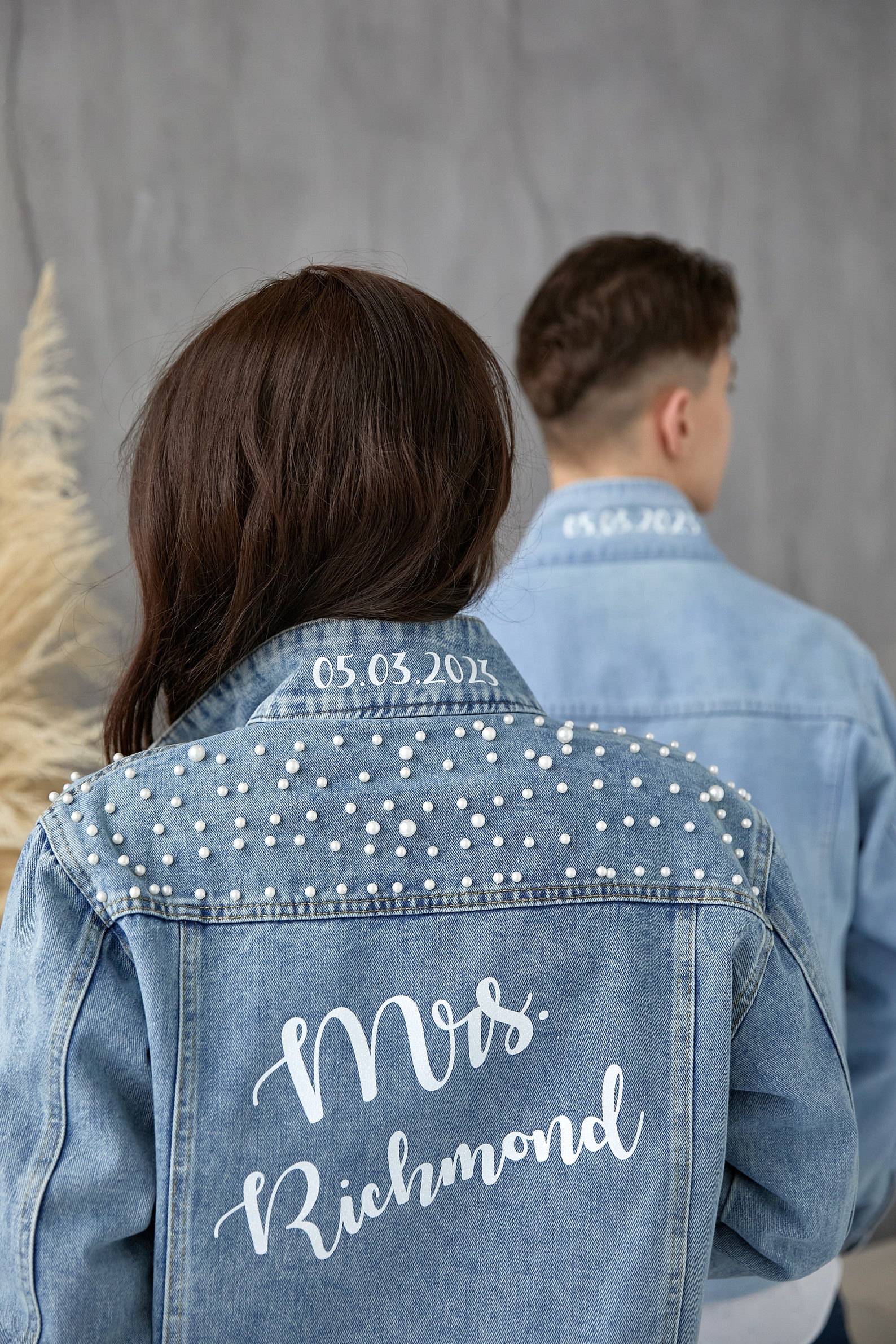Custom Mrs Bridal Denim Jacket With Pearls, Mrs Wedding Jean Jacket ...