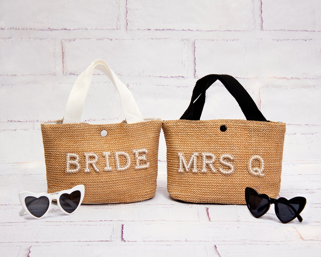 Custom Small Bride Beach Bag, Bride Beach Bag, Bride Bag With Pearls ...