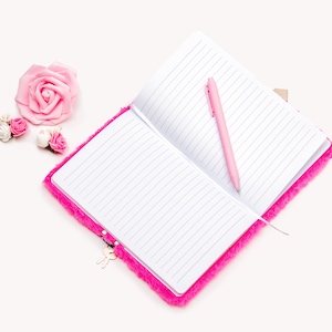 Custom Name Fluffy Diary, Diary With Lock and Key, Personalized Journal ...