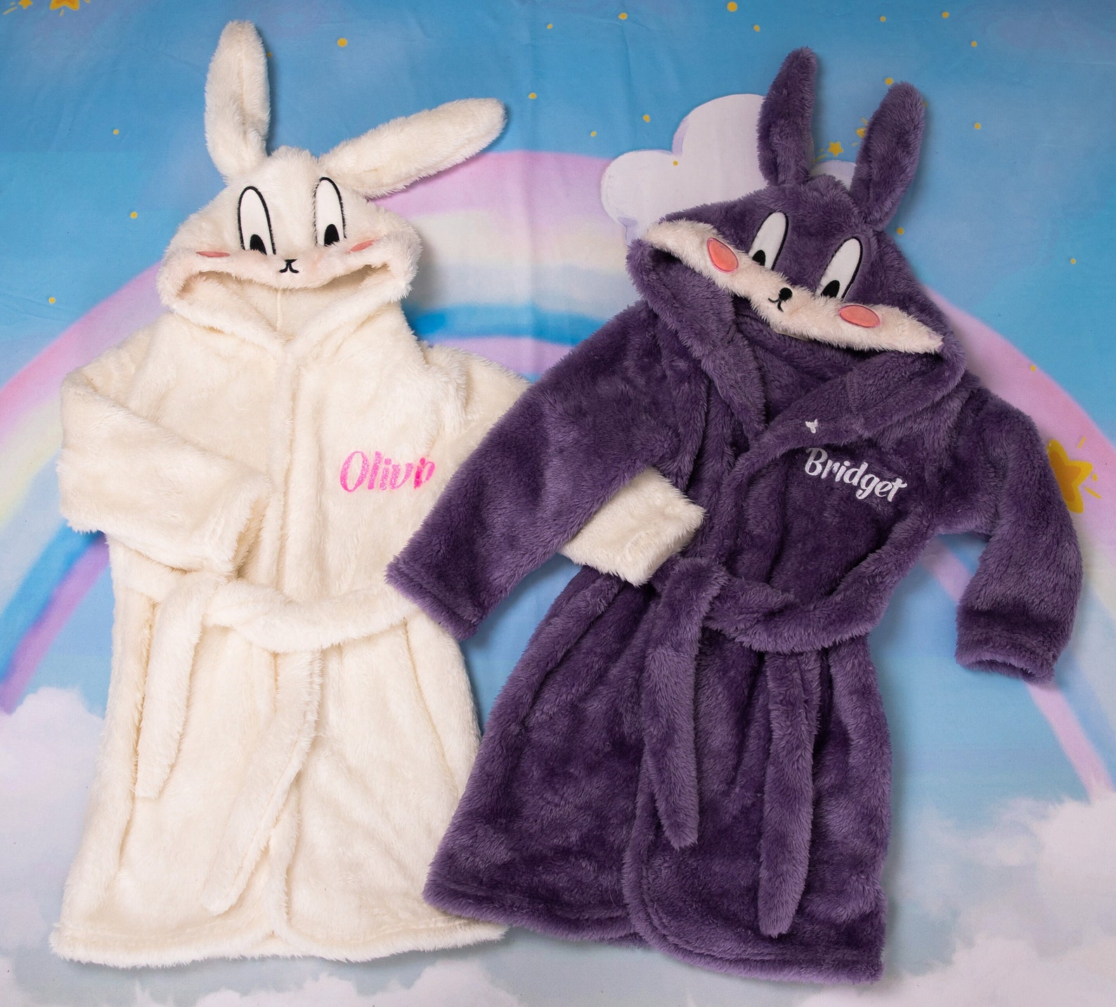 Custom Bunny Kids Bathrobes, Personalized Robes, Easter Gift for Kids ...