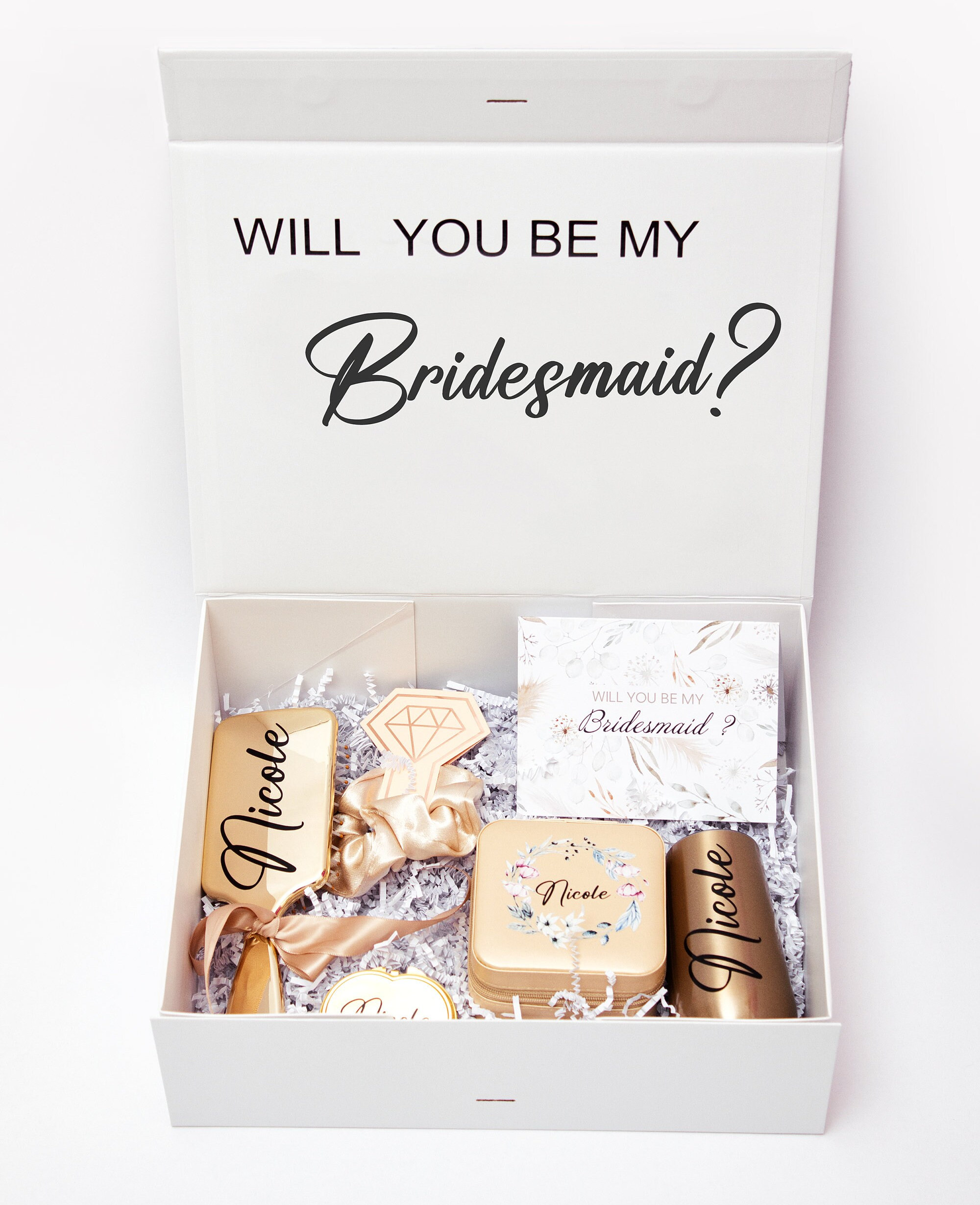 Maid of Honor Git Box, Bridesmaid Proposal Gift Box, Custom Gifts Box ...