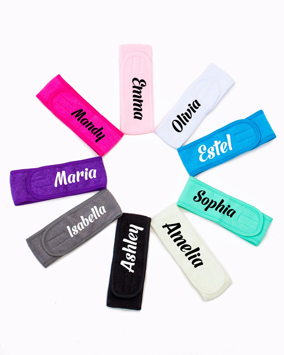 Spa Party Headbands, Personalized Spa Headbands, Custom Bridesmaid ...