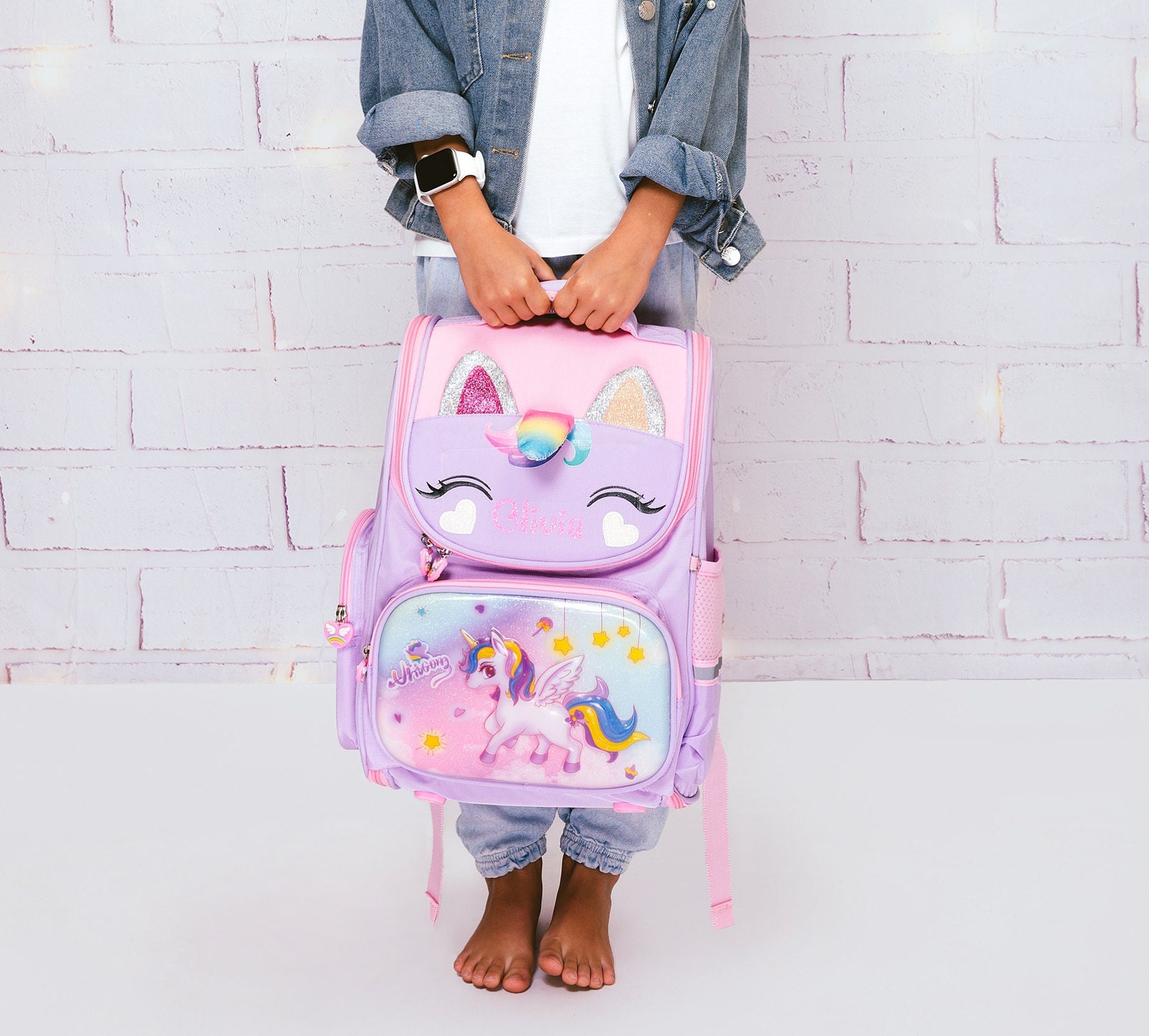 Custom Magical Unicorn School Backpack , Girls Unicorn Backpack, Back ...