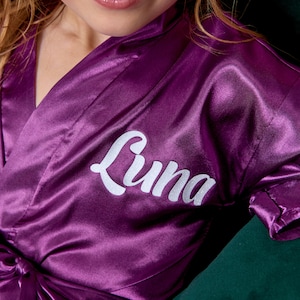 Satin Custom Kids Robes, Spa Party Kids Gifts, Flower Girl Robe ...
