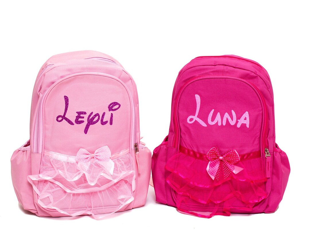 Custom Girls Backpacks, Back to School Backpack, Girls Pink Ruffled ...