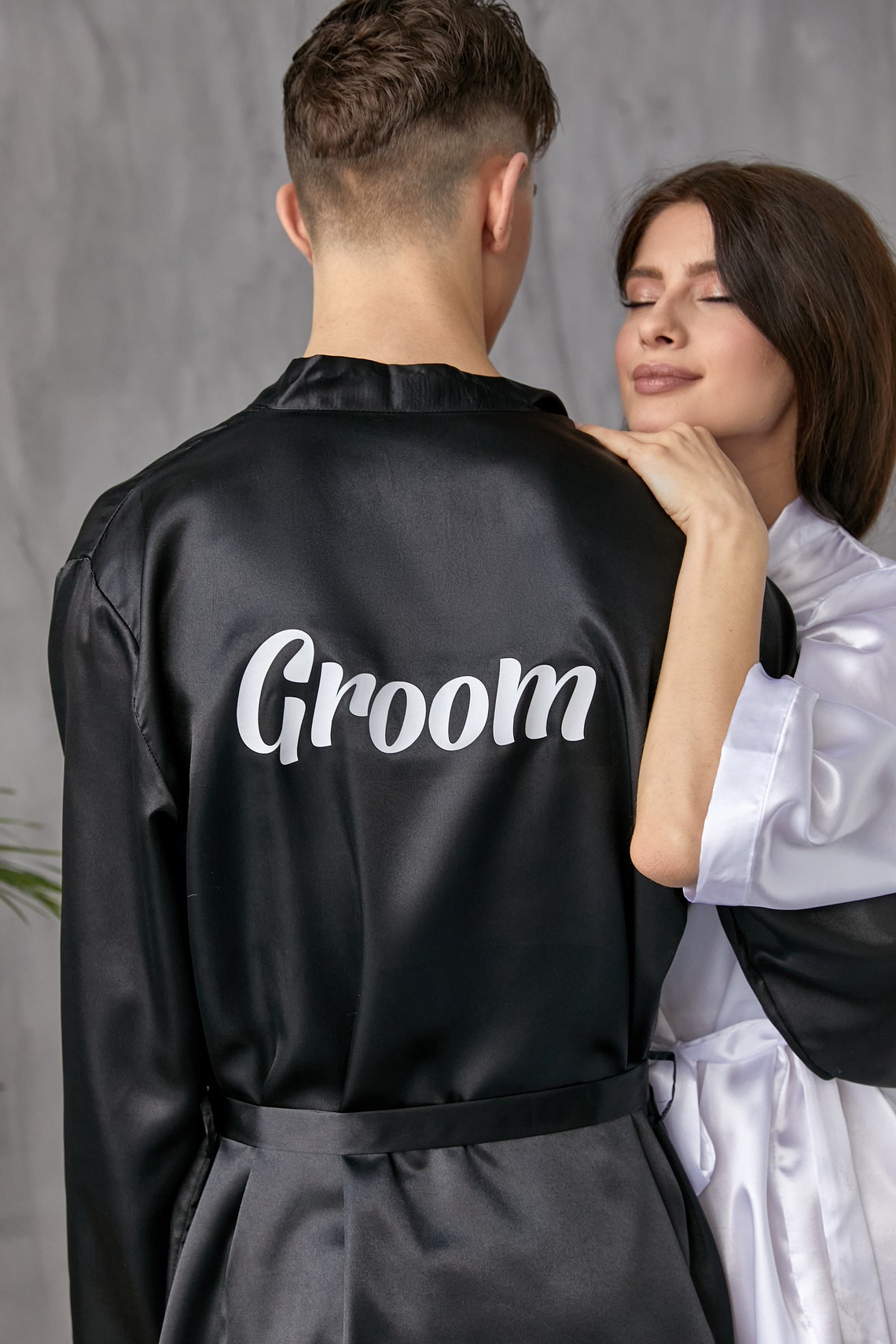 Custom Groom and Bride Satin Wedding Robes, Robes for Couple, Mr and ...