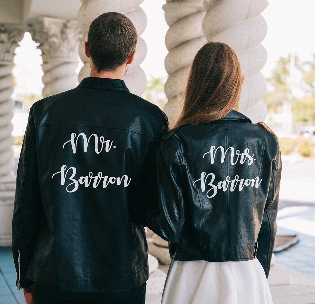 Mr and Mrs Wedding Jackets, Groom and Bride Leather Jackets, Bridal ...