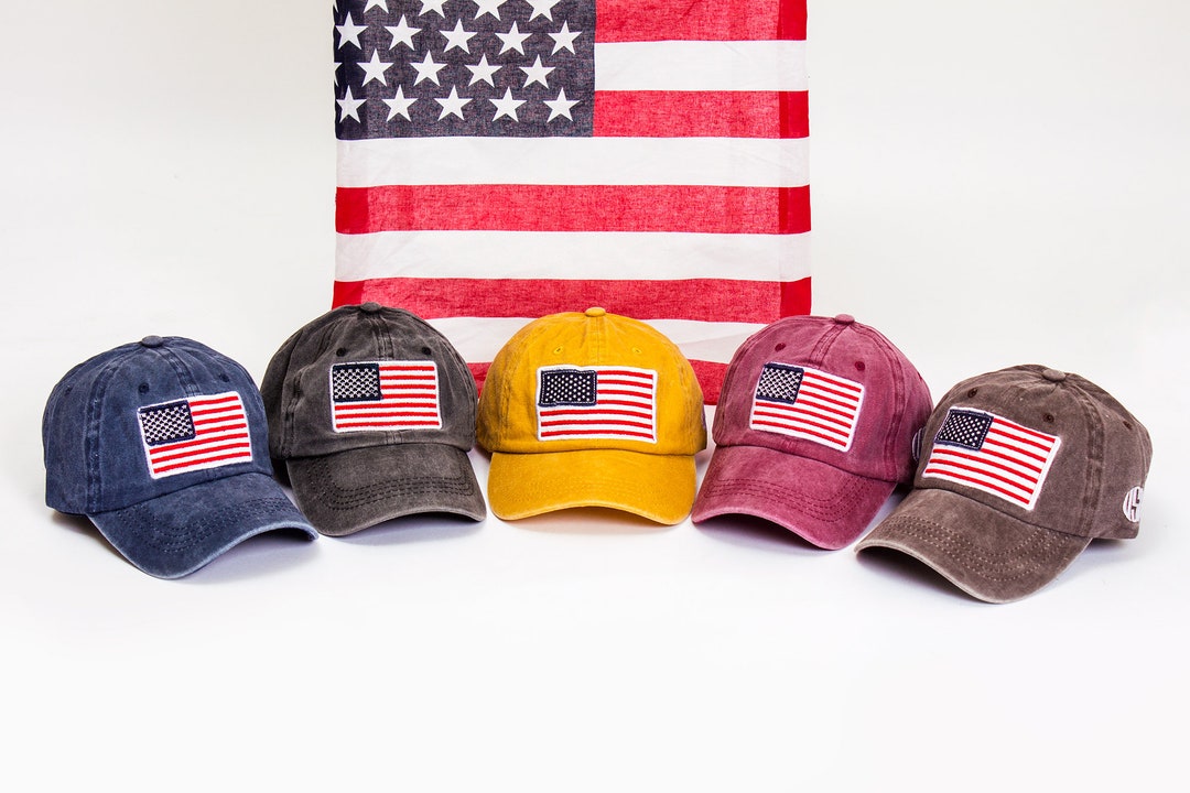 USA Flag Embroidered Caps, July 4 USA Caps, Baseball USA Caps, Unisex ...