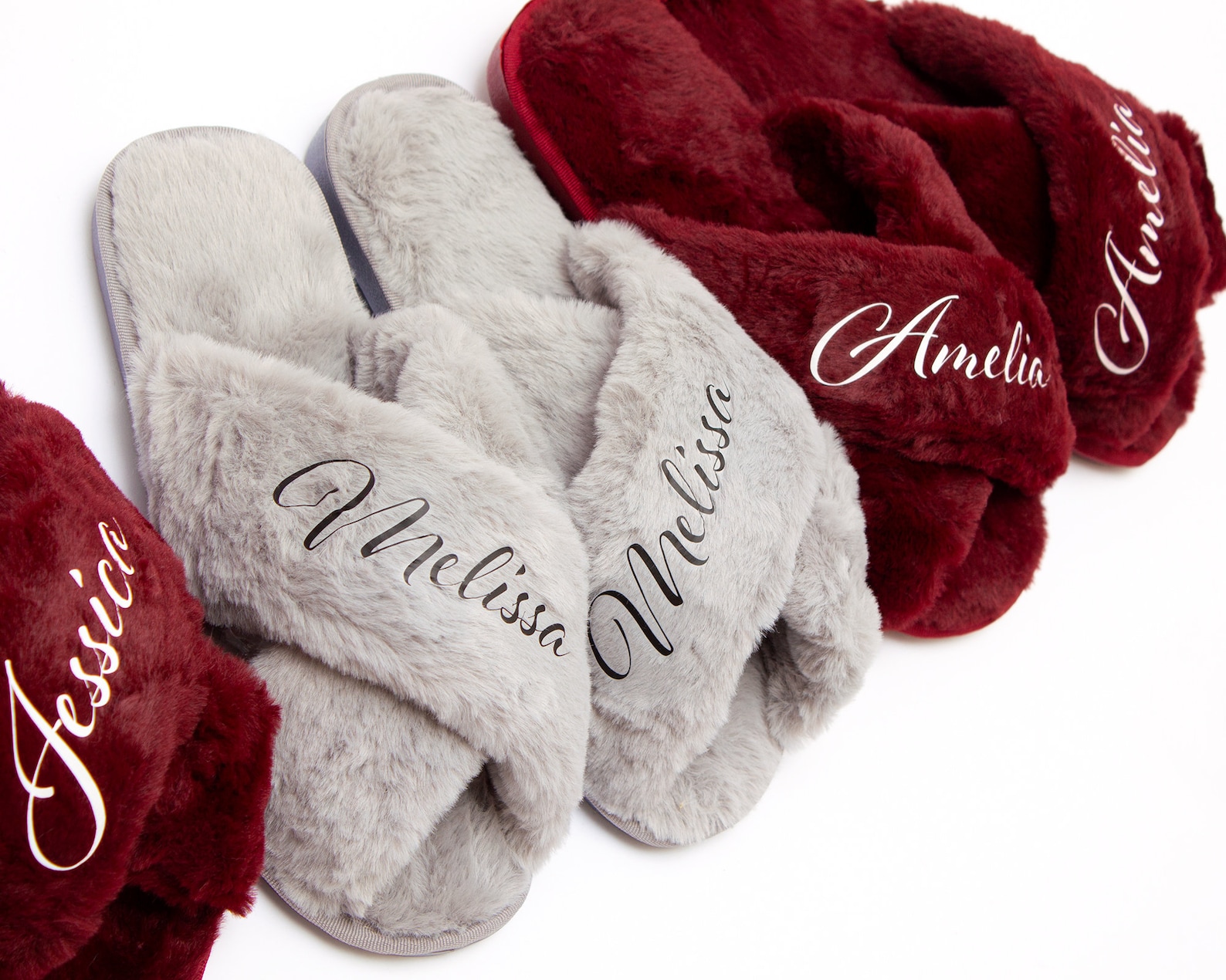 Bachelorette Fluffy Cross Slippers, Party Matching Slippers ...