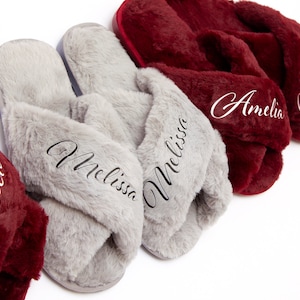 Bachelorette Fluffy Cross Slippers, Party Matching Slippers ...