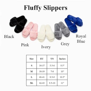 Bridesmaids Fluffy Slippers, Bridesmaid Gifts, Fur Slippers, Party ...
