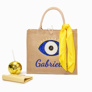 Custom Evil Eye Tote Bag, Boho Large Bag, Reusable Tote Bag, Tote Bag ...