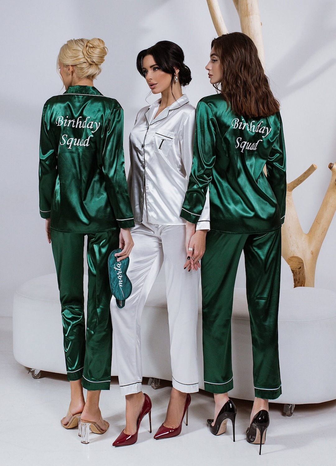 Set of 6 Birthday Party Pajamas, Customized Birthday Squad Pajamas ...