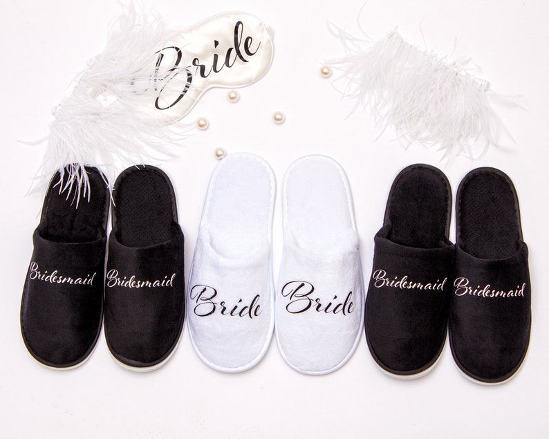 Bridesmaid Slippers, Party Matching Slippers, Bachelorette Gifts ...