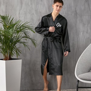 Custom Men's Satin Robe Groom Robe Groomsmen Robes - Etsy