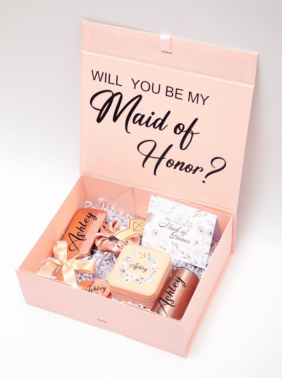 Maid of Honor Git Box, Bridesmaid Proposal Gift Box, Custom Gifts Box ...