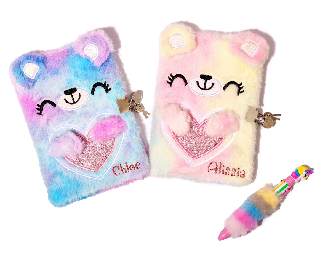 Custom Kids Fluffy Notebook, Personalized Journal With Name, Fluffy ...