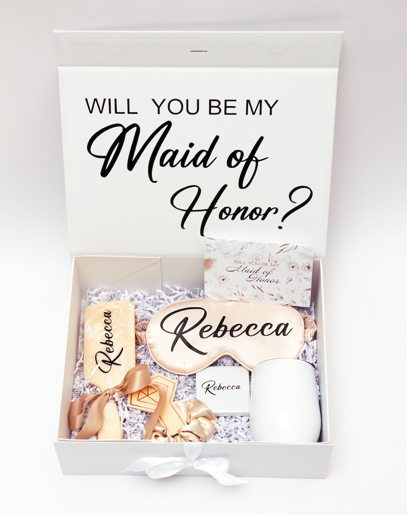 Will You Be My Maid of Honor Gift Box, Custom Bridesmaid Gift Box ...