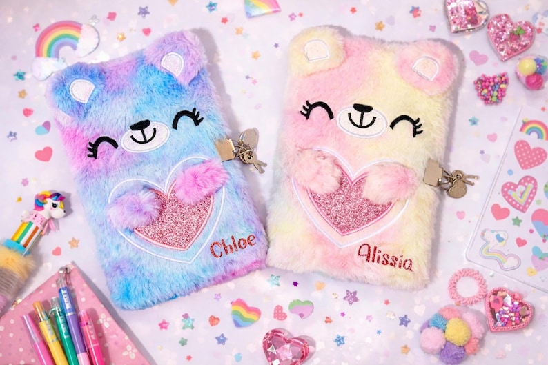 Custom Kids Fluffy Notebook, Personalized Journal With Name, Fluffy ...