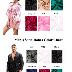 Groom and Bride Satin Wedding Robes, Getting Ready Robes, Mr and Mrs ...