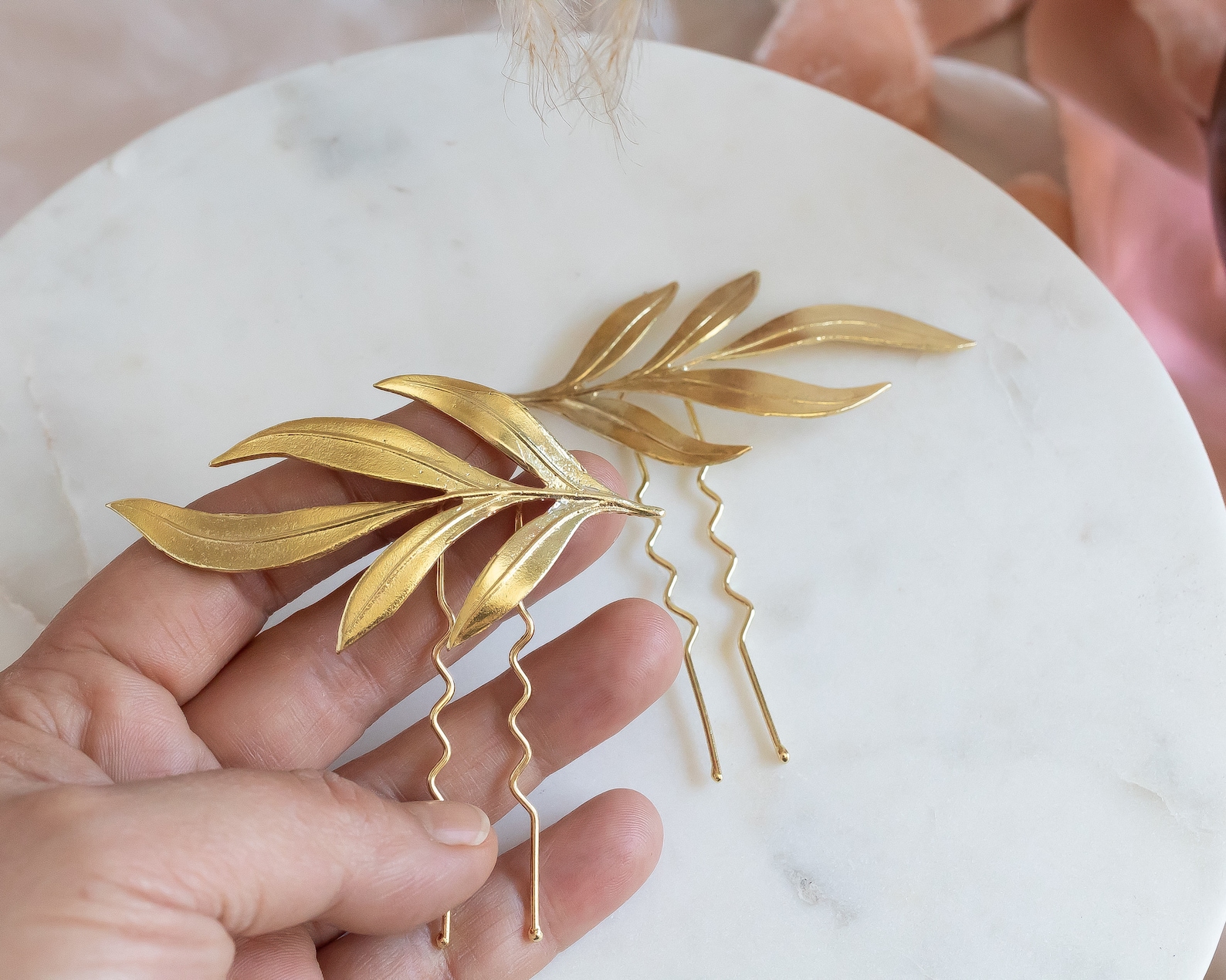 Gold Leaf Bridal Hair Pins, Greek Wedding Hair Accessories - Etsy