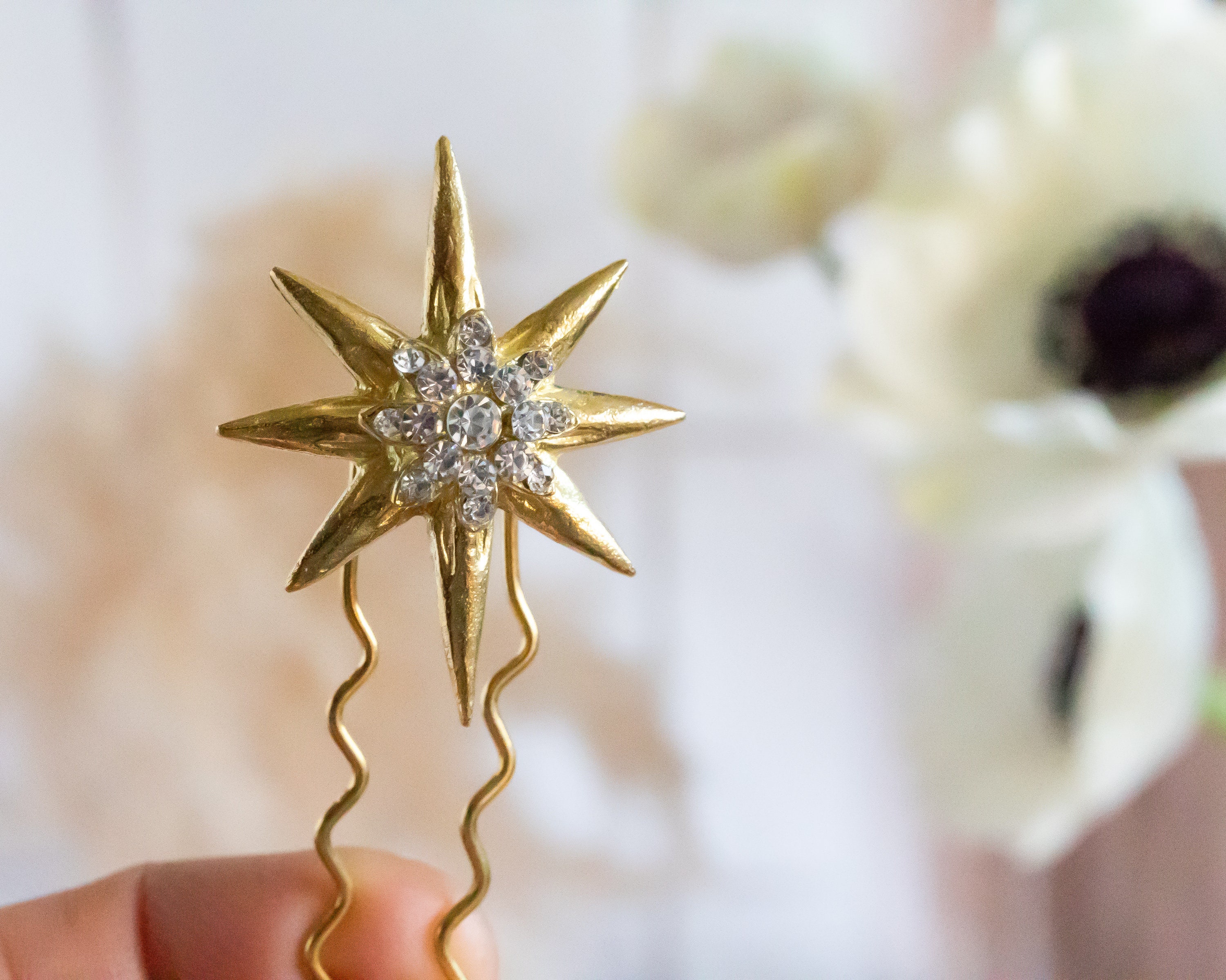 Star Bridal Hair Pins Set for Boho Wedding, Gold Starry Hair Accessory ...