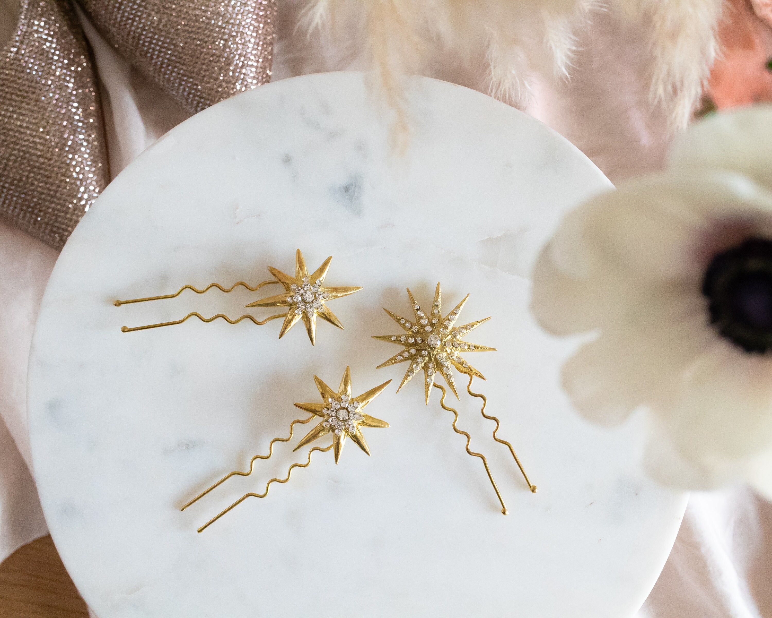 Star Bridal Hair Pins Set for Boho Wedding, Gold Starry Hair Accessory ...