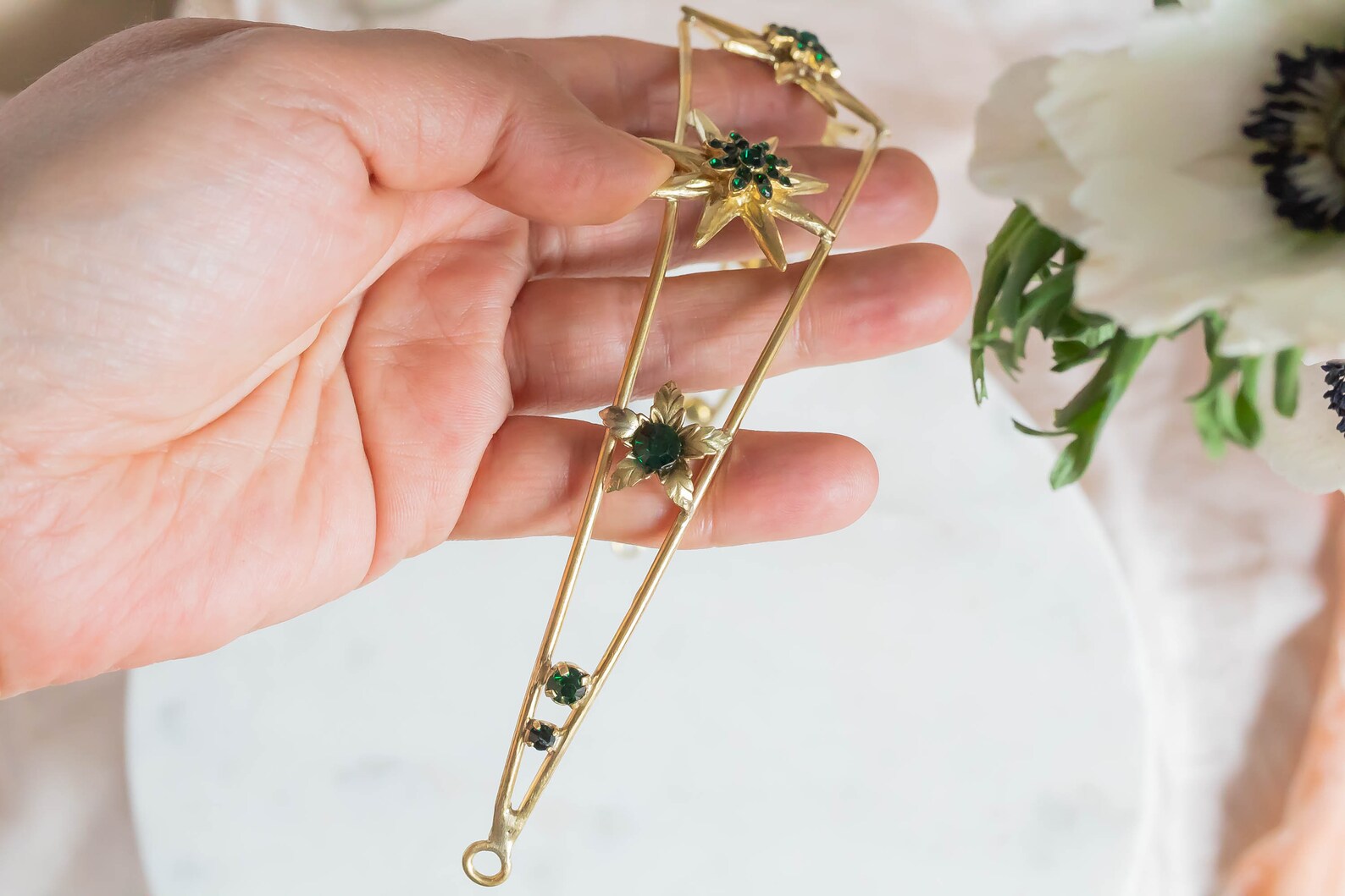Simple and Elegant Bridal Tiara of Light Gold Color Stars Inlaid With ...
