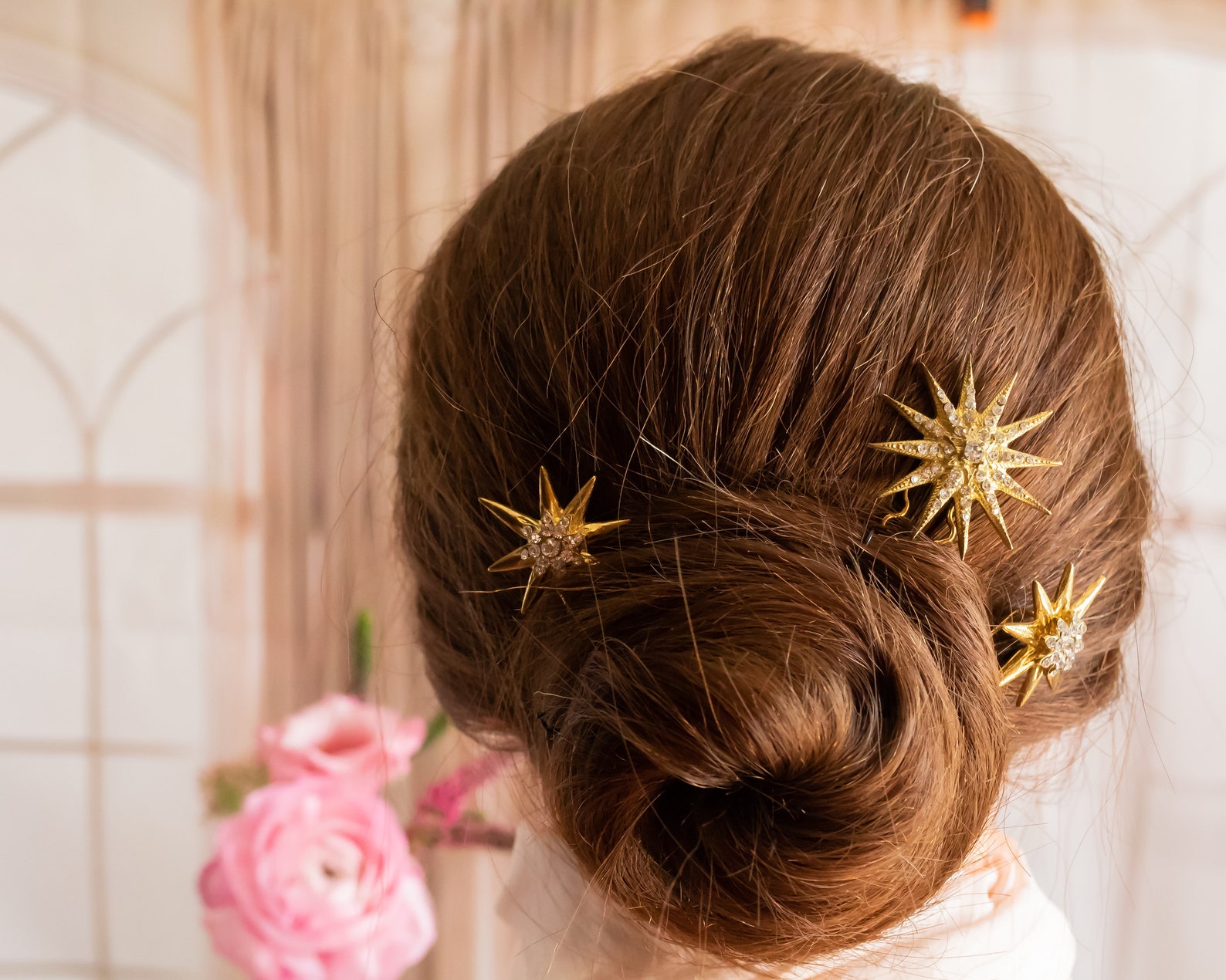 Star Bridal Hair Pins Set for Boho Wedding, Gold Starry Hair Accessory ...