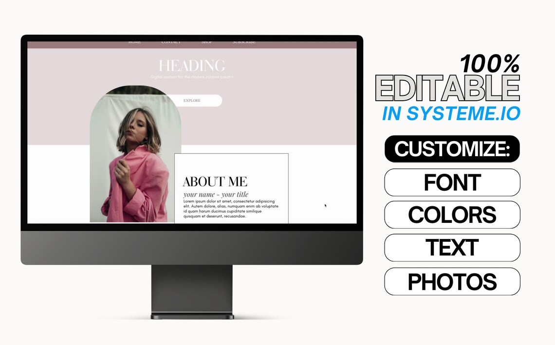 Rosie Systeme.io Homepage Funnel Design 1 Page 1 Click Import Into ...