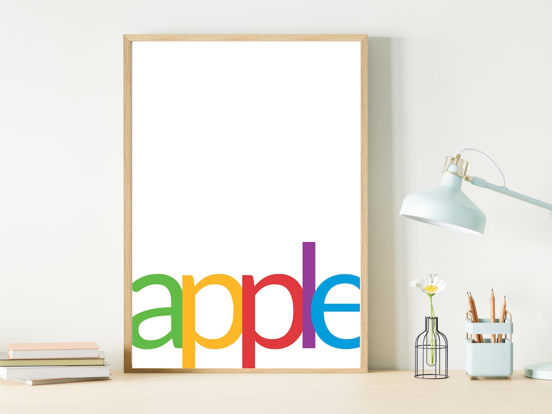 Apple Logo Inspired Retro Poster - Etsy