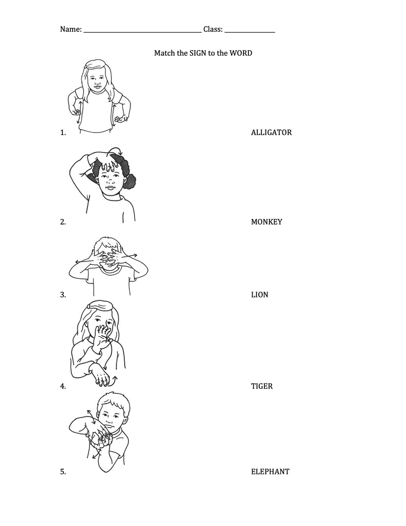 American Sign Language Workbook of Educational Resources (60 Page ...