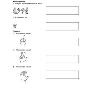 American Sign Language Quiz Workbook (14 Pages) - Etsy