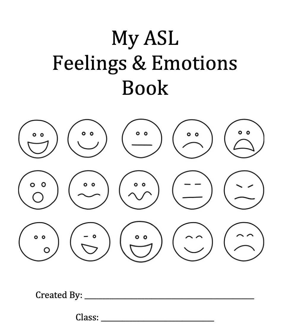 My ASL Feelings & Emotions Book 4 Pages - Etsy