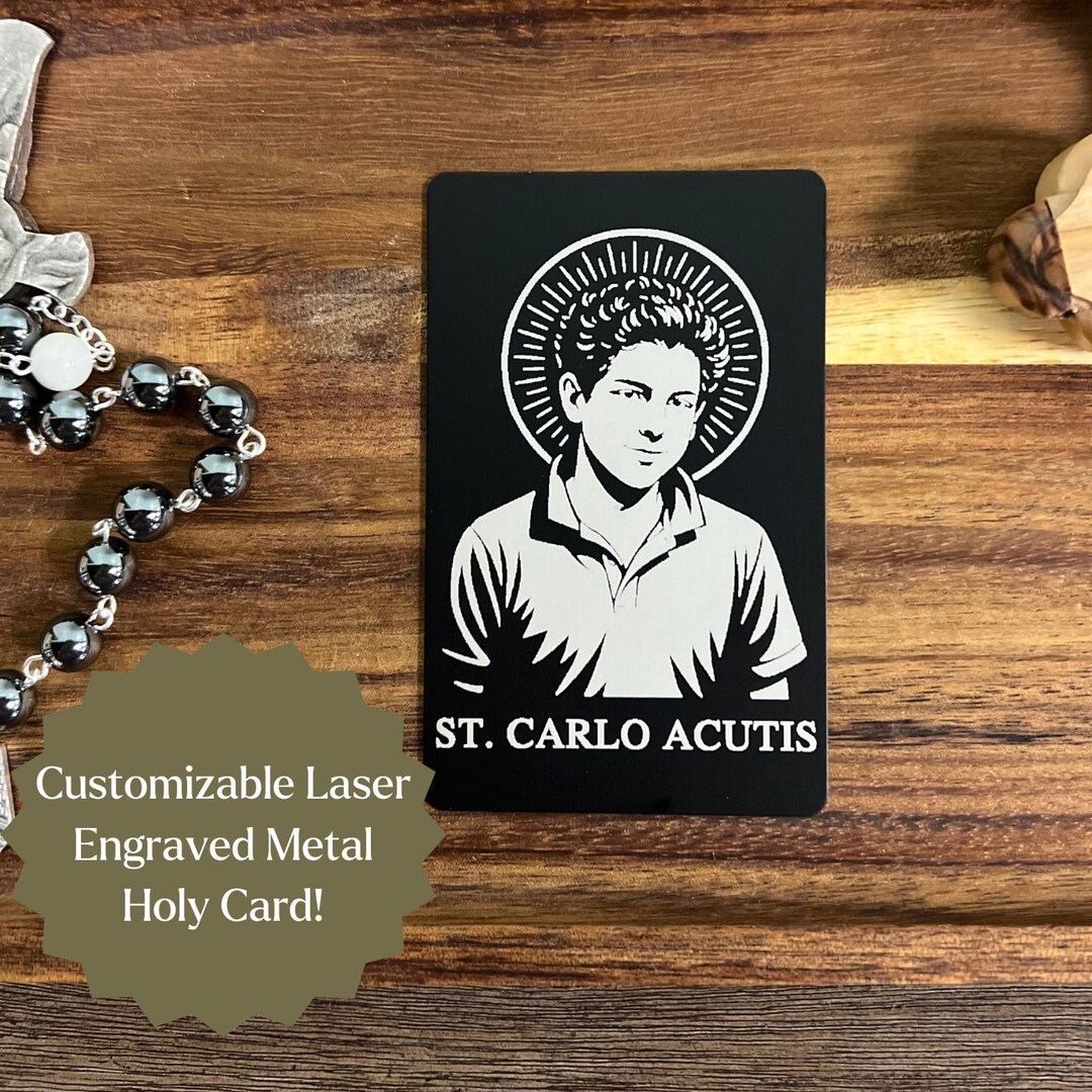 Custom Prayer Card Christian Laser Engraved Keepsake Catholic Men Gift ...