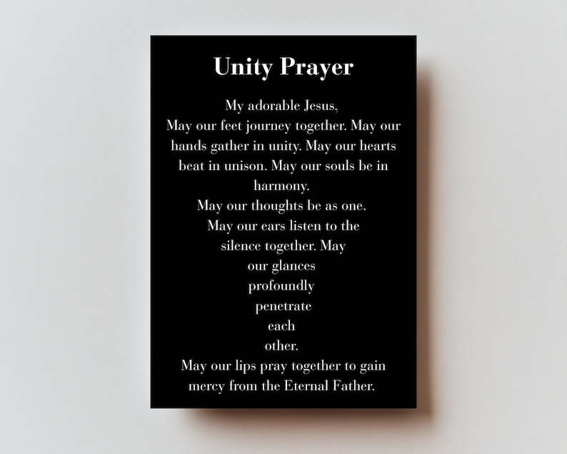 Unity Prayer Premium Metal Prayer Card - Etsy UK