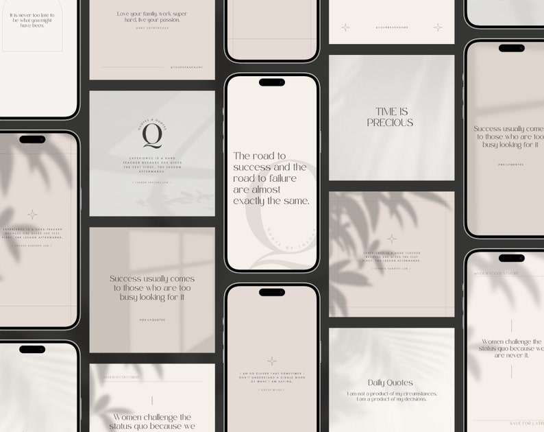 Instagram Motivational Quote Template Canva Bundle Editable Quotes ...