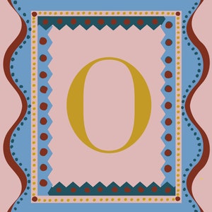 Colourful Wavy Letter Print, Personalised Wall Art. Kids Bedroom Decor ...