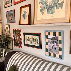 Hand Painted Stripy Picture Mount, Decorative Gift. - Etsy UK