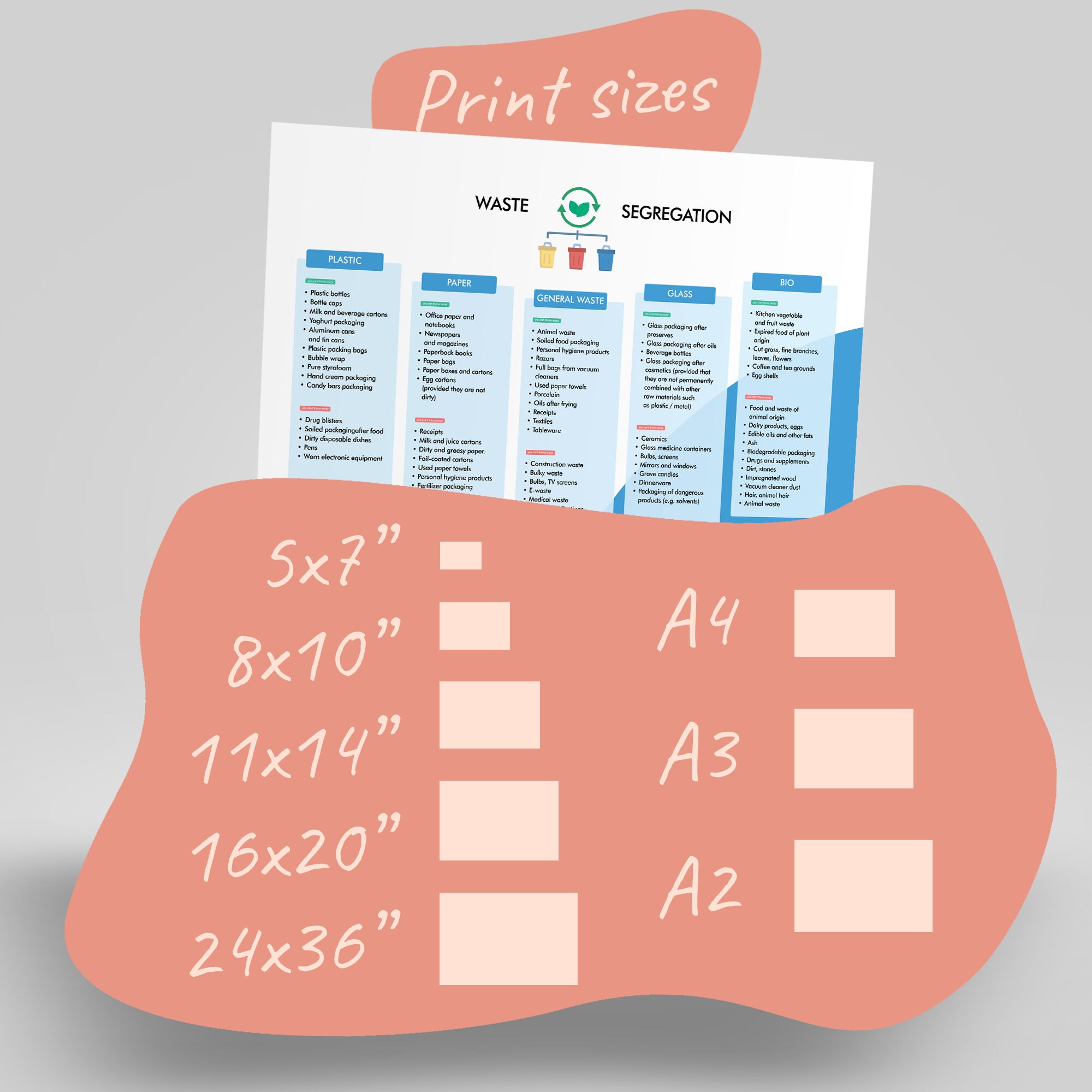 Waste Segregation List Waste Management Printable PDF File Minimalistic ...