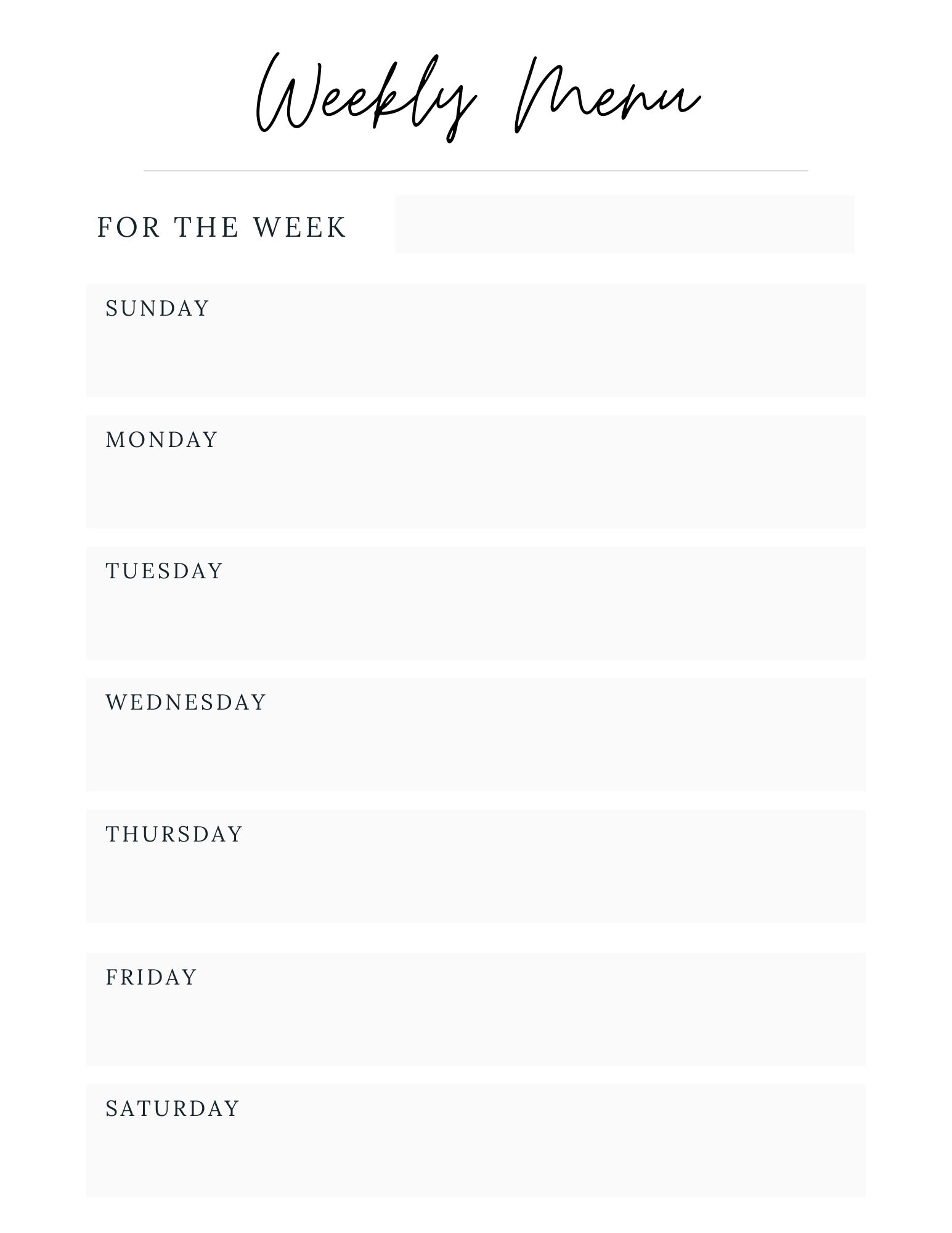 Printable Menu and Grocery List | Meal Planning Essentials | Instant ...