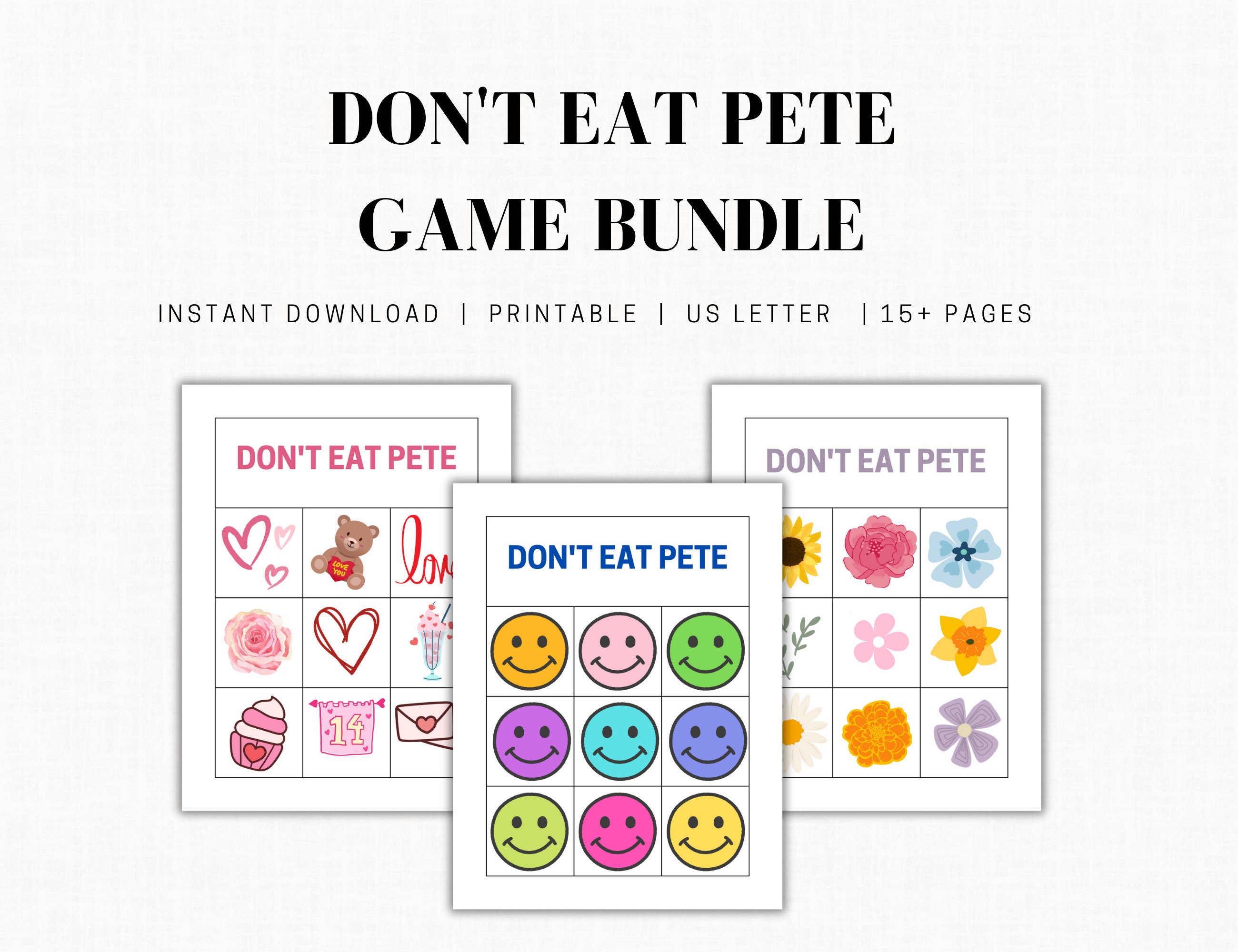 Don't Eat Pete Game Bundle | Instant Download | Printable | US Letter ...