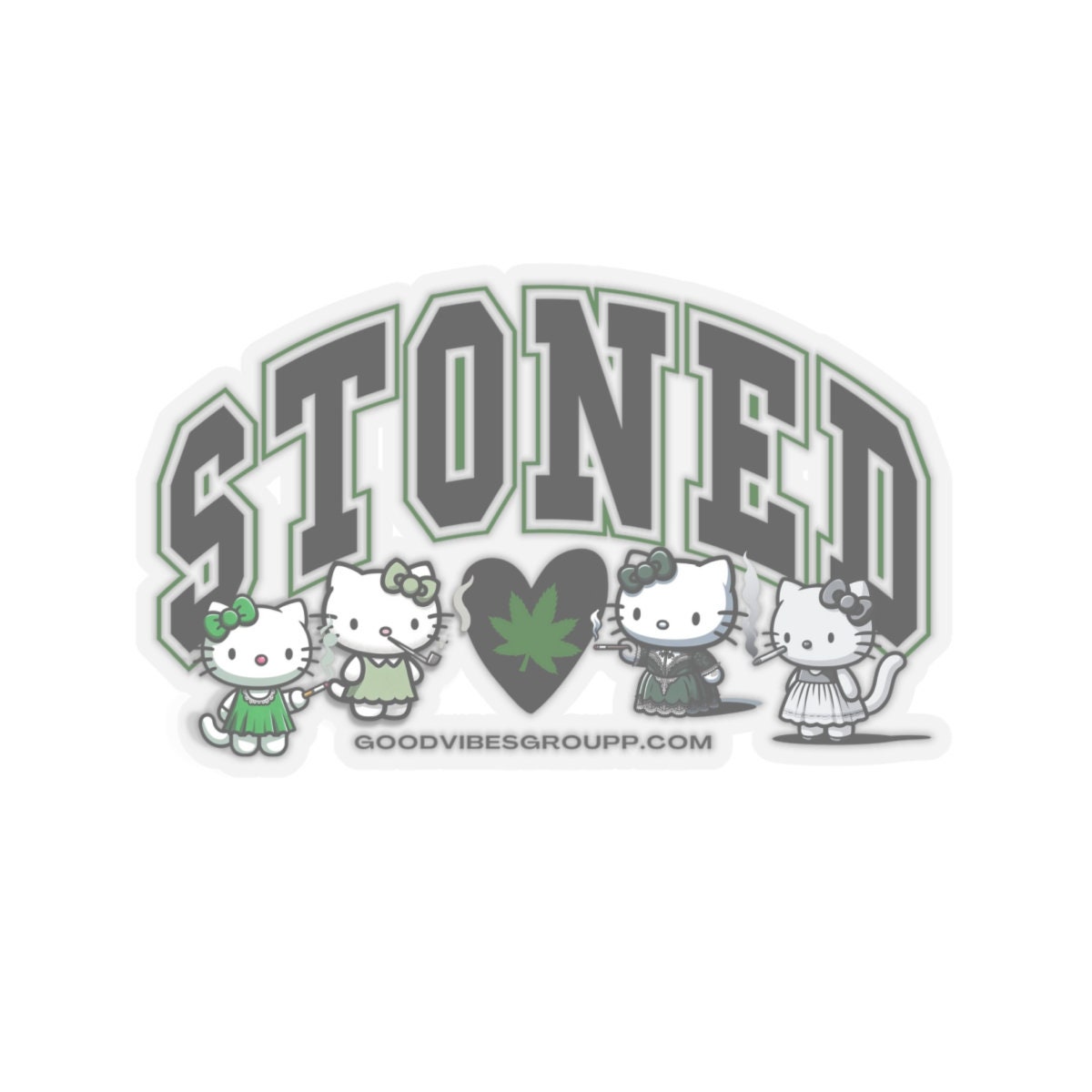Stoned Cats Sticker White or Transparent Kiss-cut Stickers 4 Sizes ...