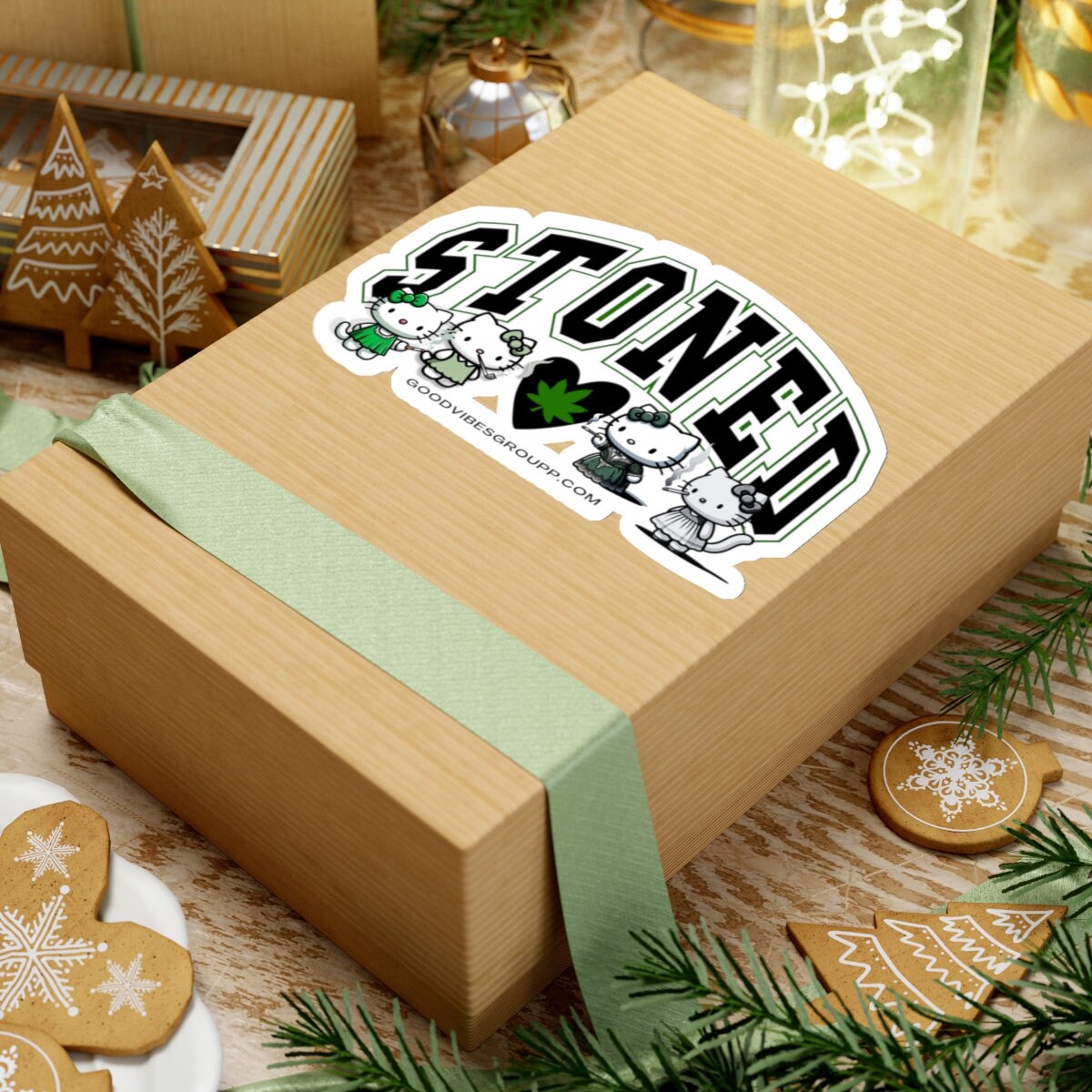 Stoned Cats Sticker White or Transparent Kiss-cut Stickers 4 Sizes ...