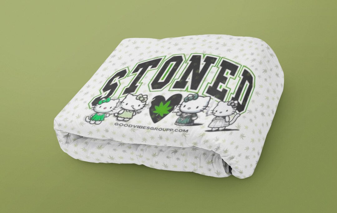 Stoned Cats Blanket Fleece Blanket 30x40 Hello Kitty Inspired 420 ...