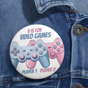 Video Game Pin Button Custom Controller - Boyfriend Valentines Day Gift ...
