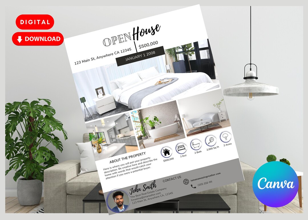 Open House Flyer | Handout | Template | Real Estate Open House | Real ...