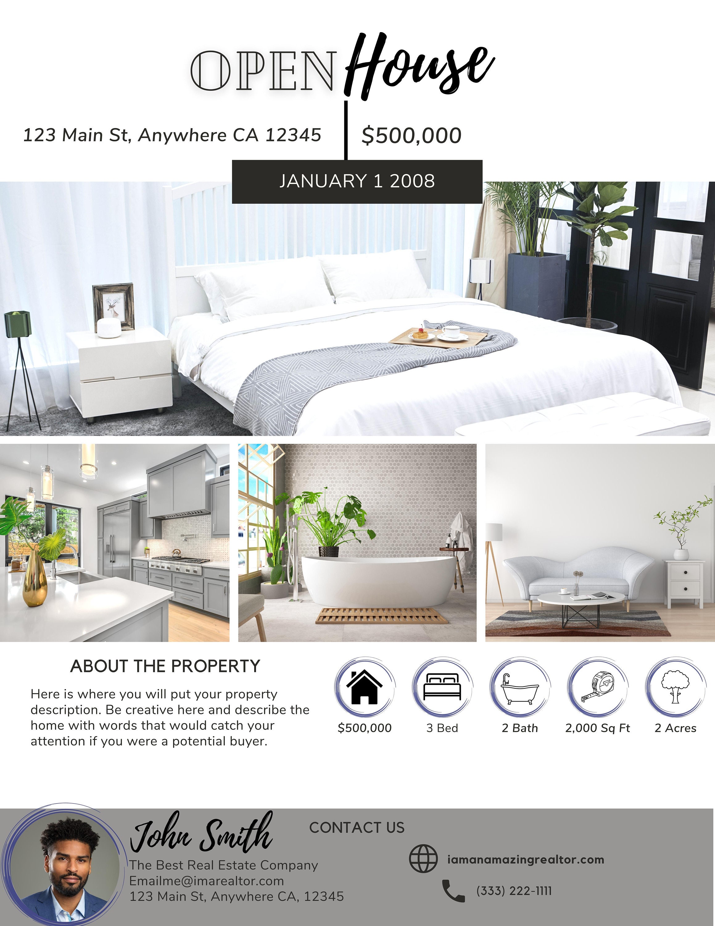 Open House Flyer | Handout | Template | Real Estate Open House | Real ...